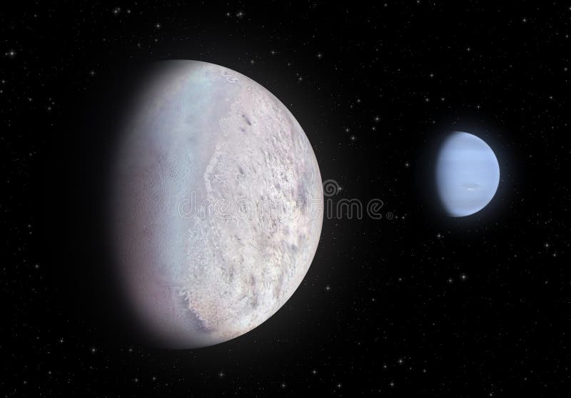 Las Lunas Y La Tierra De Neptuno Están En La Luna En La Comparación Del ...