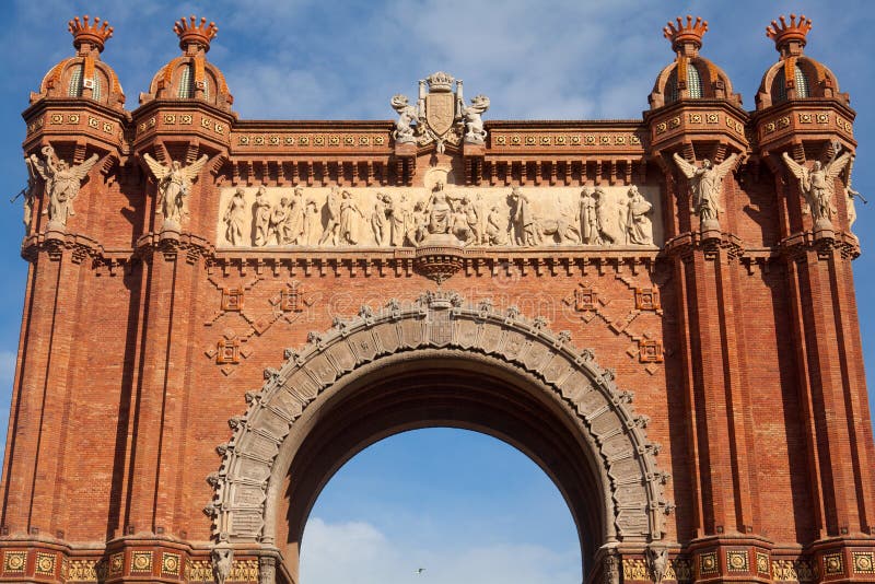Triumph Arch (Arc De Triomf), Barcelona, Spain Stock Image - Image of ...
