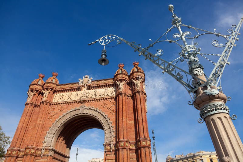 Triumph Arch (Arc De Triomf), Barcelona, Spain Stock Image - Image of ...