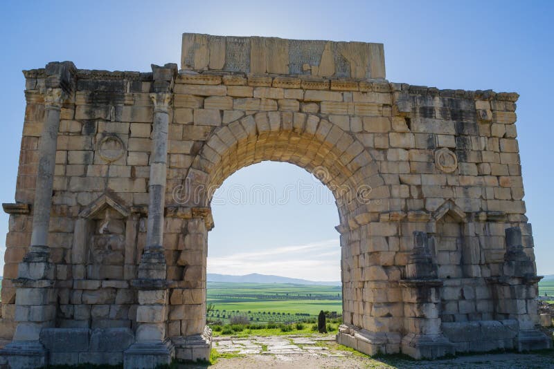 Triumph Arch Ruins at Volubilis, Morocco Stock Photo - Image of north ...