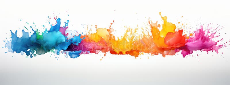 The Triumph of Colors. 3D Image of Throwing Liquid Colors into the Void ...