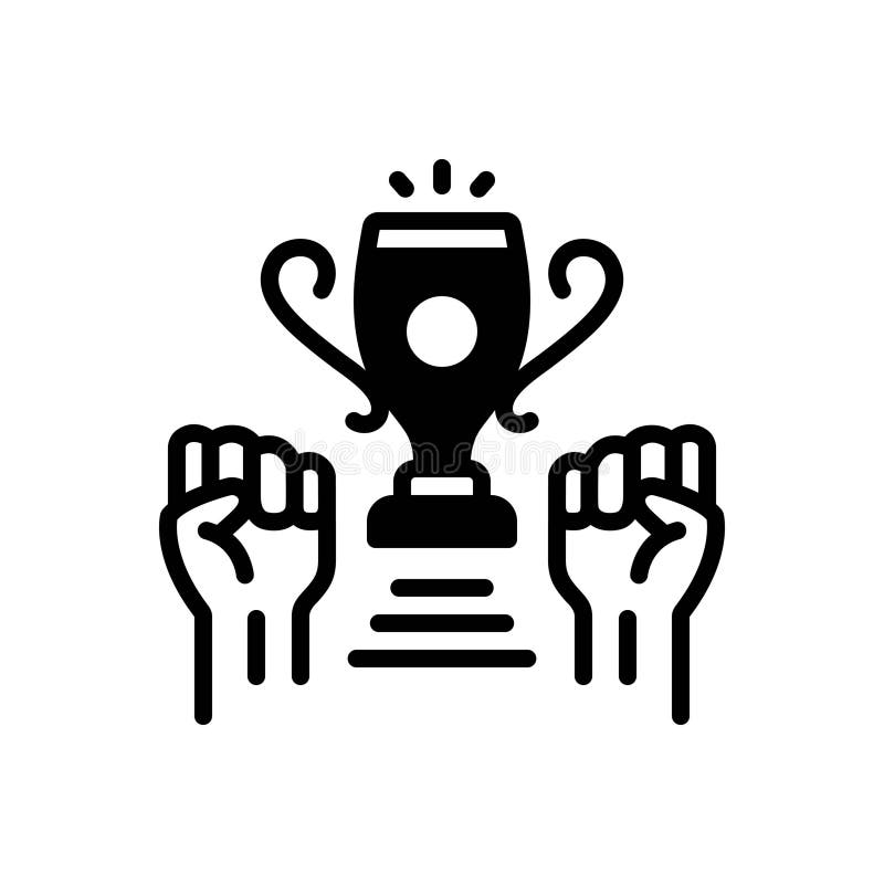 Black Solid Icon for Triumph, Vanquisher and Winner Stock Illustration ...