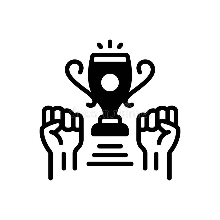 Black Solid Icon for Triumph, Vanquisher and Winner Stock Illustration ...