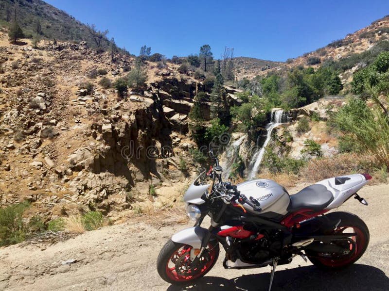 Triumph Street Triple RX Motorcycle, Side View, in the Background a ...