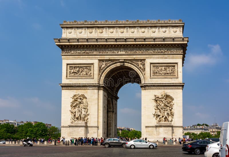 Triumphal Arch Arc De Triomphe in Paris, France Stock Photo - Image of ...