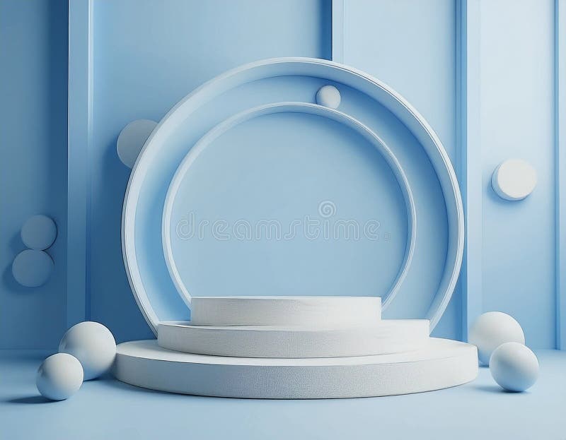 Triumphant Victory Dynamic Blue Abstract Composition on the Podium ...