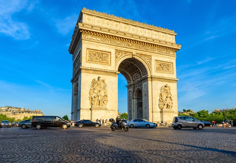 Triumphbogen Paris Arc De Triomphe in Den Typen Elysees Bei ...