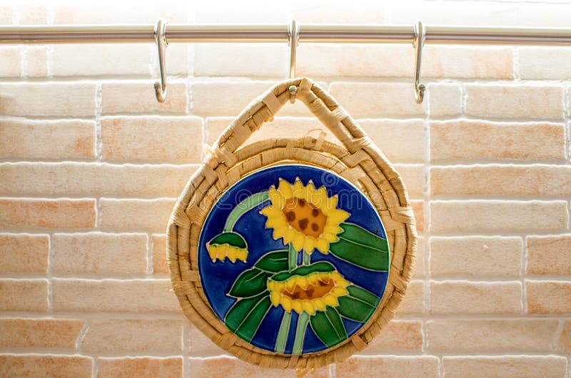 Trivet hang on kitchen bar stock image. Image of interior - 57235003