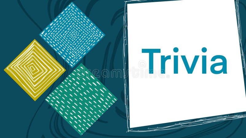 Trivia Colorful Turquoise Squares Elements Text White Box Stock ...