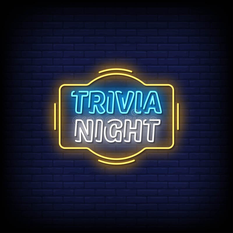 Trivia Night Neon Signs Style Text Vector Stock Vector - Illustration ...
