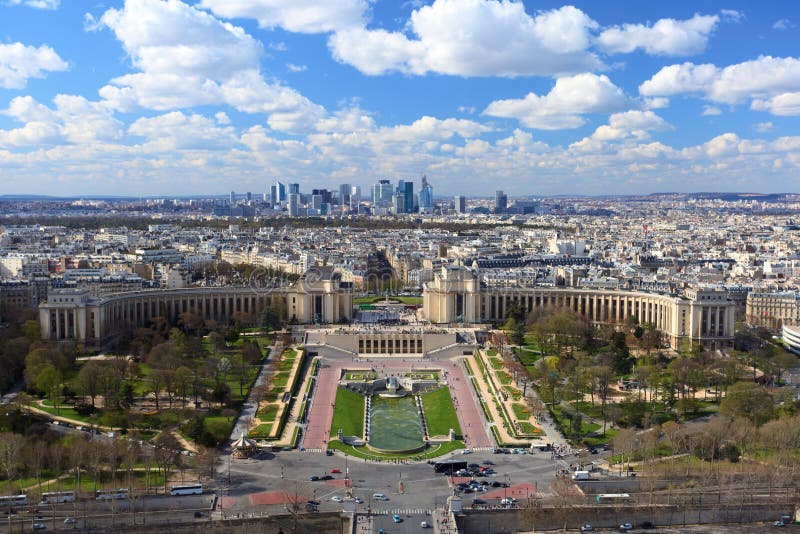 Trocadero from bird view stock image. Image of scenery - 15941635