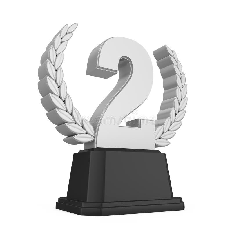 Troféu De Prata Do Segundo Lugar Isolado Ilustração Stock - Ilustração ...