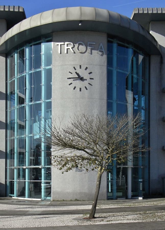 Trofa Train Station Building Showing Modern Architecture with Large ...