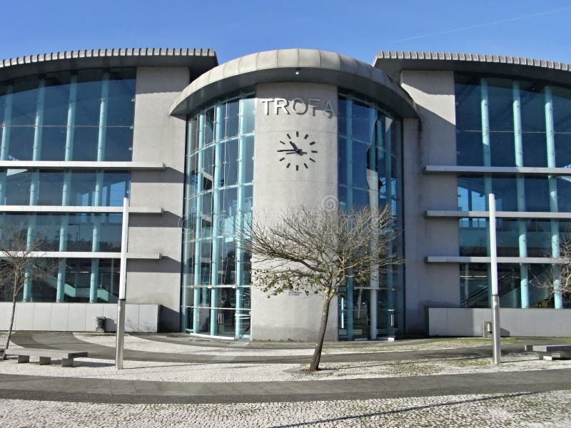 Trofa Train Station Building with Modern Architecture Featuring Large ...