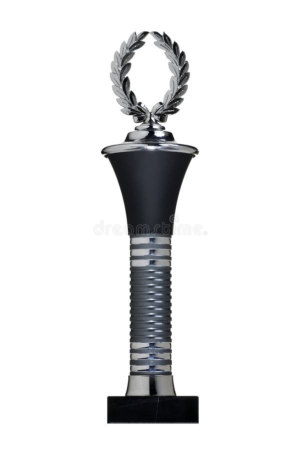 Trofee in Zilver En Zwart Geïsoleerd Op Witte Achtergrond Stock ...