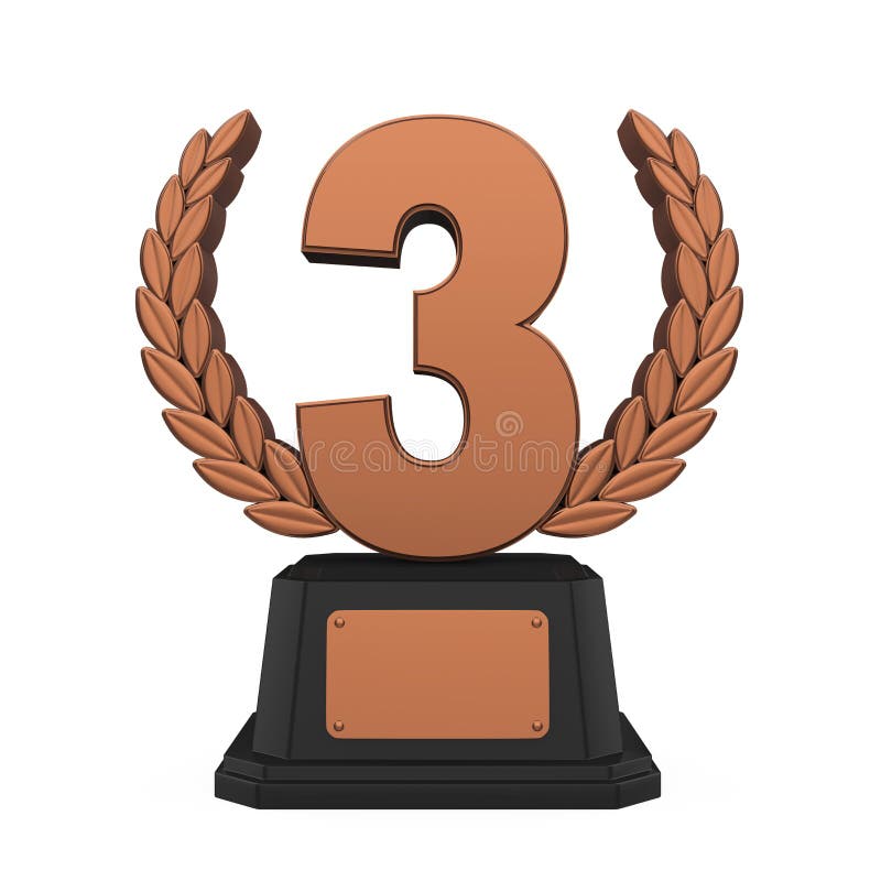 Trofeo De Bronce Del Tercer Lugar Aislado Stock de ilustración ...