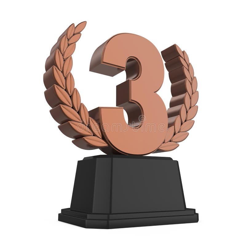 Trofeo De Bronce Del Tercer Lugar Aislado Stock de ilustración ...