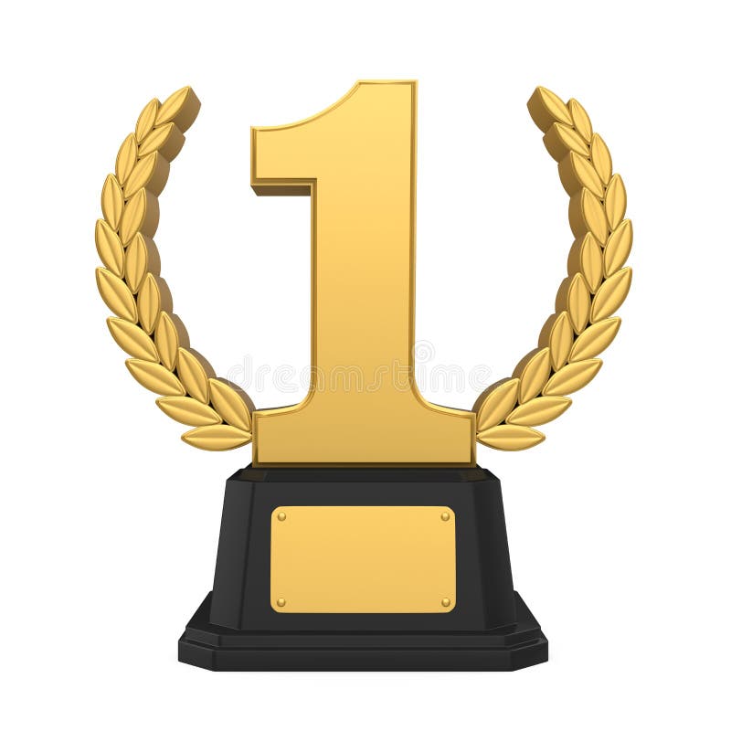 Primer Trofeo De Oro Del Lugar Stock de ilustración - Ilustración de ...