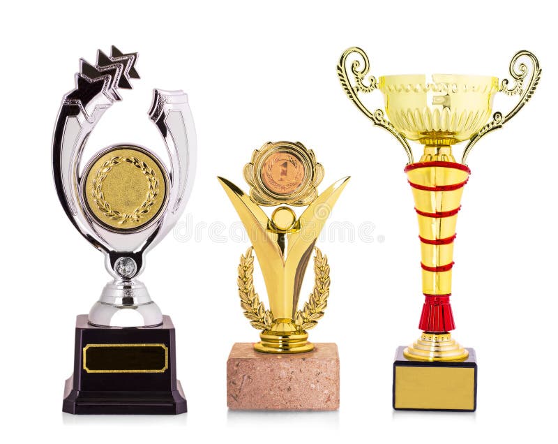 Trofeo De Oro En El Fondo Blanco Foto de archivo - Imagen de taza ...