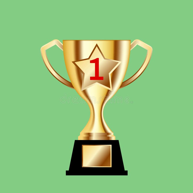 Trofeo del número 1 ilustración del vector. Ilustración de historieta ...