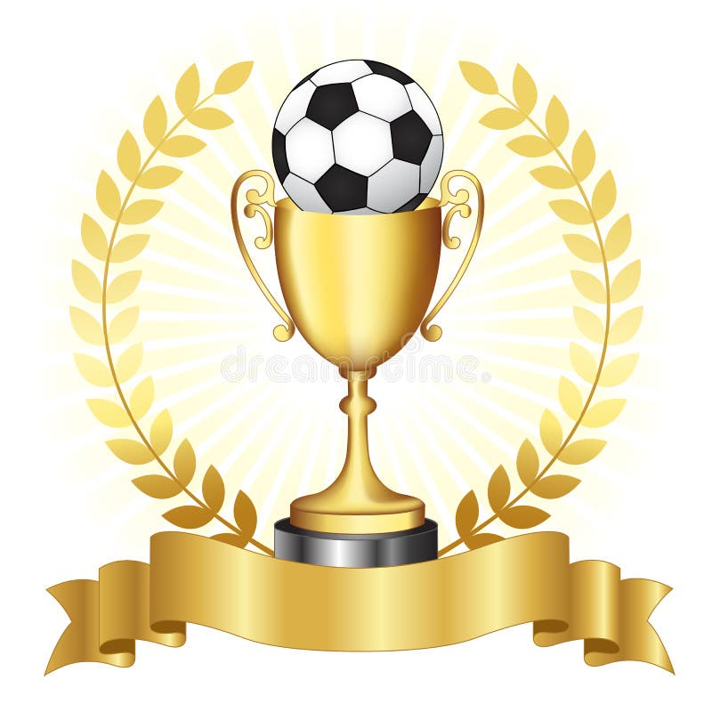 Trofeo Dell'oro Di Campionato Di Calcio Illustrazione Vettoriale ...