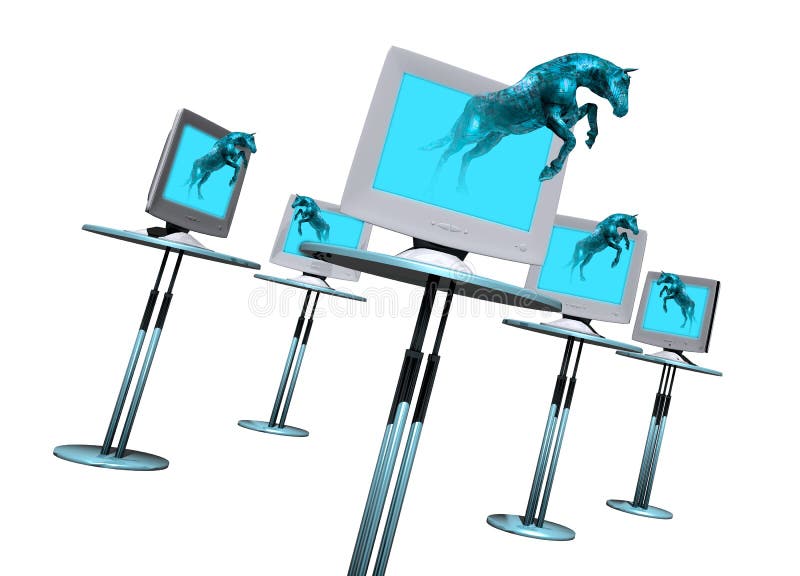 Trogan Horse Computer Virus Stock Illustration - Illustration of ...