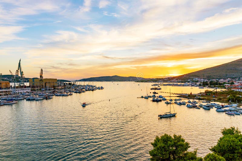 Trogir Waterfront during Sunset Stock Image - Image of europe, ocean ...