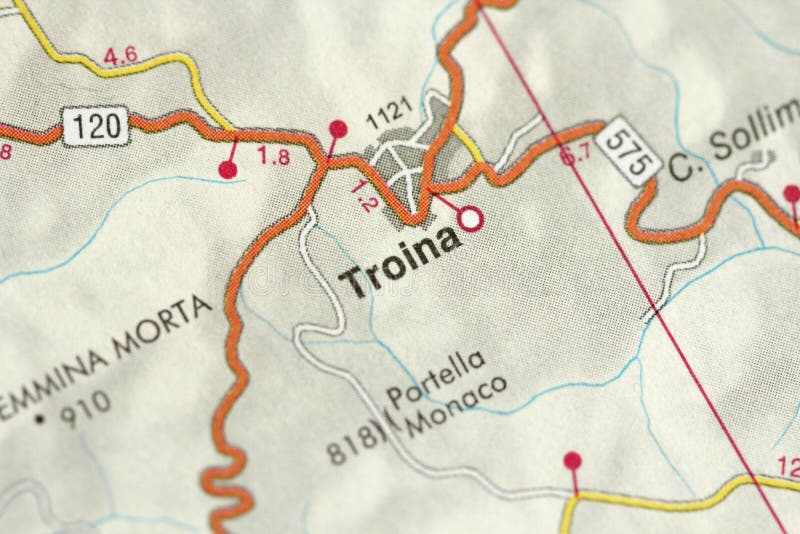 Troina. Map. The Islands Of Sicily, Italy Stock Image - Image of global ...