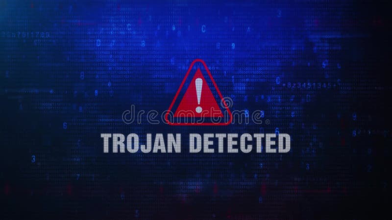 Trojan Detected Alert Warning Error Message Blinking on Screen . Stock ...