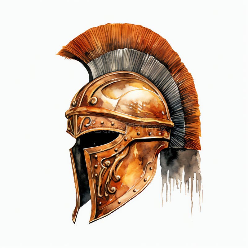 Trojan Helmet Associated with the Legendary Trojan War Illustration ...