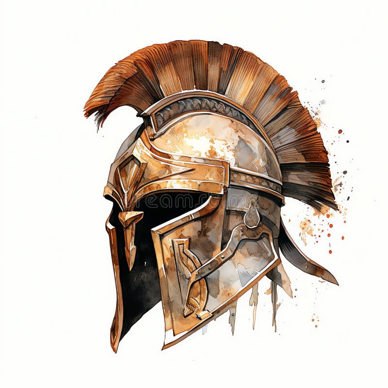 Trojan Helmet Associated with the Legendary Trojan War Illustration ...