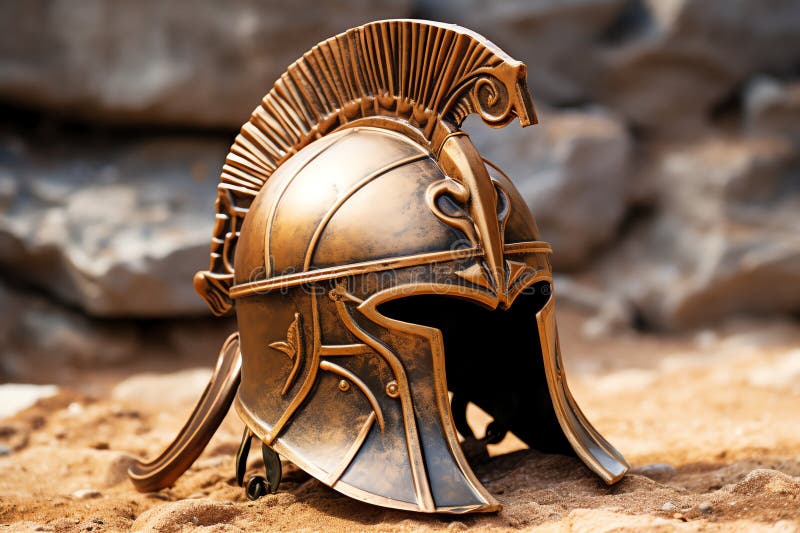 Trojan Helmet Associated with the Legendary Trojan War Illustration ...