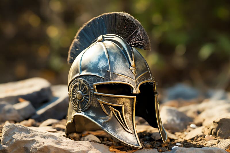Trojan Helmet Associated with the Legendary Trojan War Illustration ...