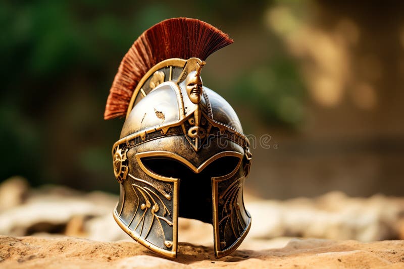 Trojan Helmet Associated with the Legendary Trojan War Illustration ...