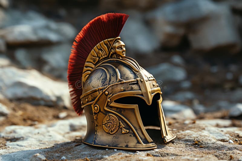 Trojan Helmet Associated with the Legendary Trojan War Illustration ...