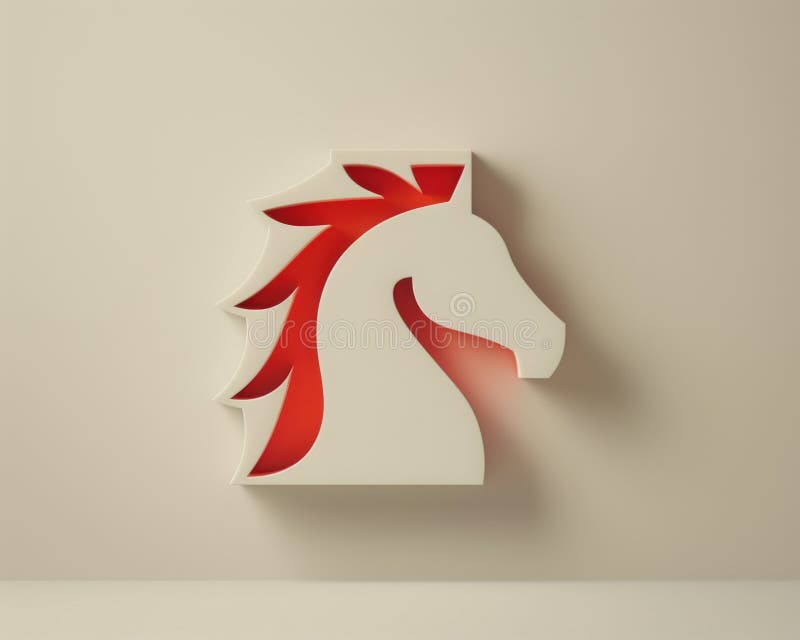 Trojan Horse Malware Concept: Minimalist White File Outline, Red Horse ...
