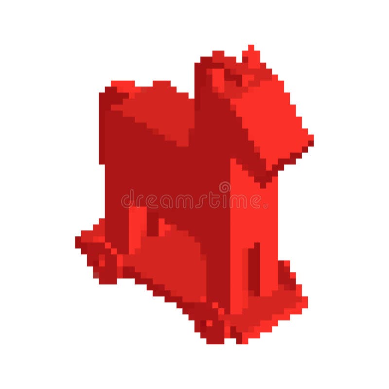 Trojan Horse Virus Red Pixel Art Isolated. 8 Bit Vector Illustration ...