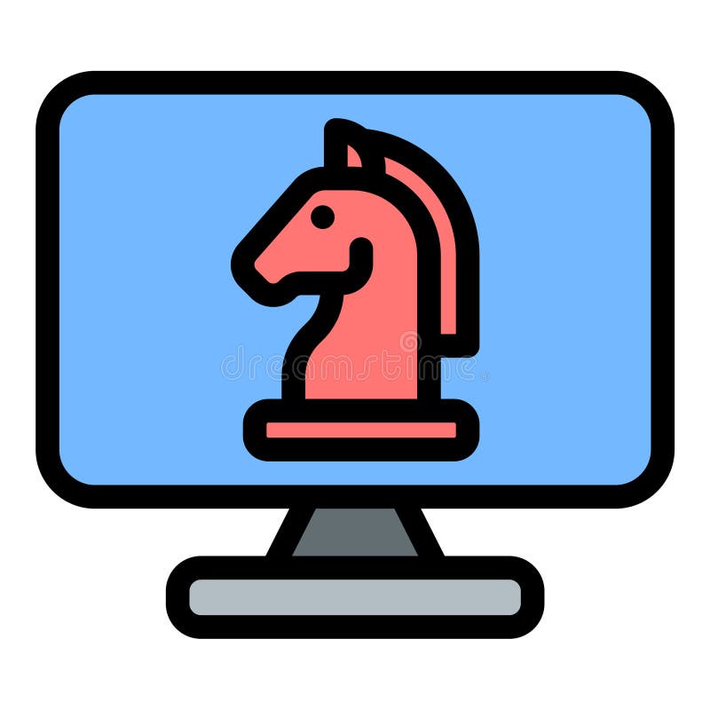 Trojan Icon in Flat Line Style Representing Malicious Software Hidden ...