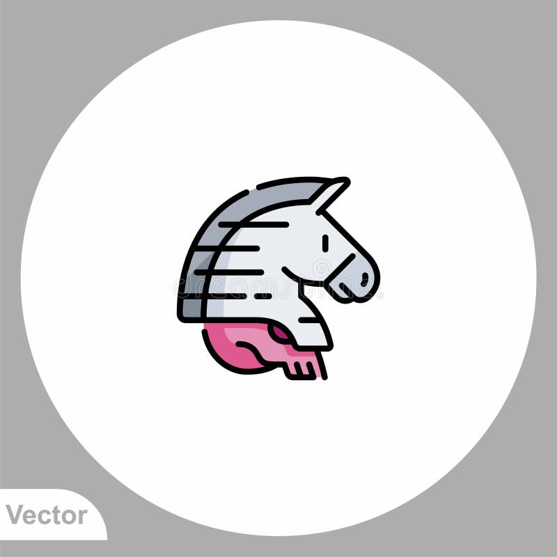 Trojan Vector Icon Sign Symbol Stock Vector - Illustration of network ...