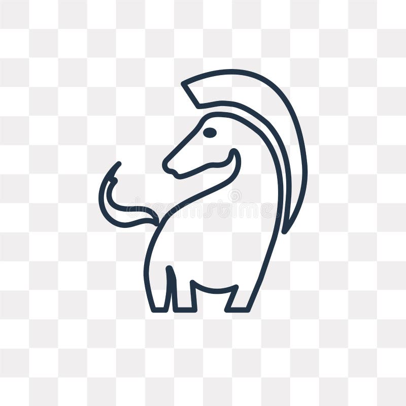 Trojan Vector Icon Isolated on Transparent Background, Linear Tr Stock ...