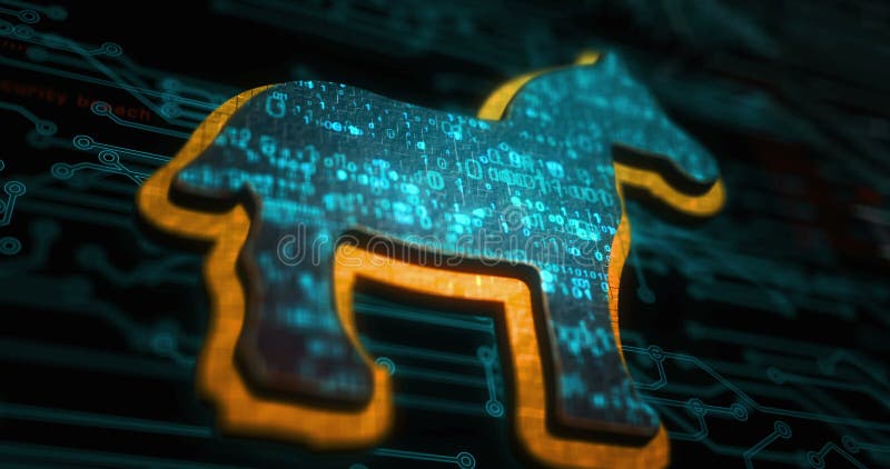 Trojan Virus Cyber Crime Symbol Digital Concept Stock Footage - Video ...