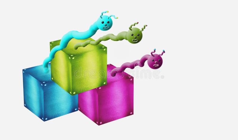 Trojan Virus Program Three Worms. Stock Image - Image of danger, three ...