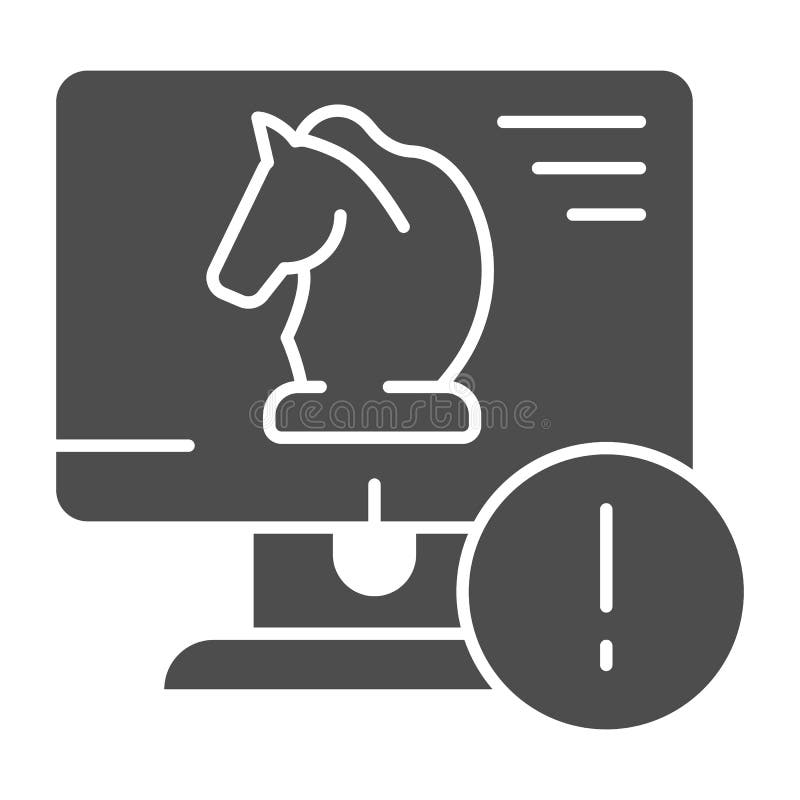Trojan Virus Flat Icon. Horse on Desktop Color Icons in Trendy Flat ...