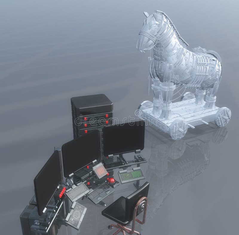 Trojan Virus und Computer stock abbildung. Illustration von abbildung ...