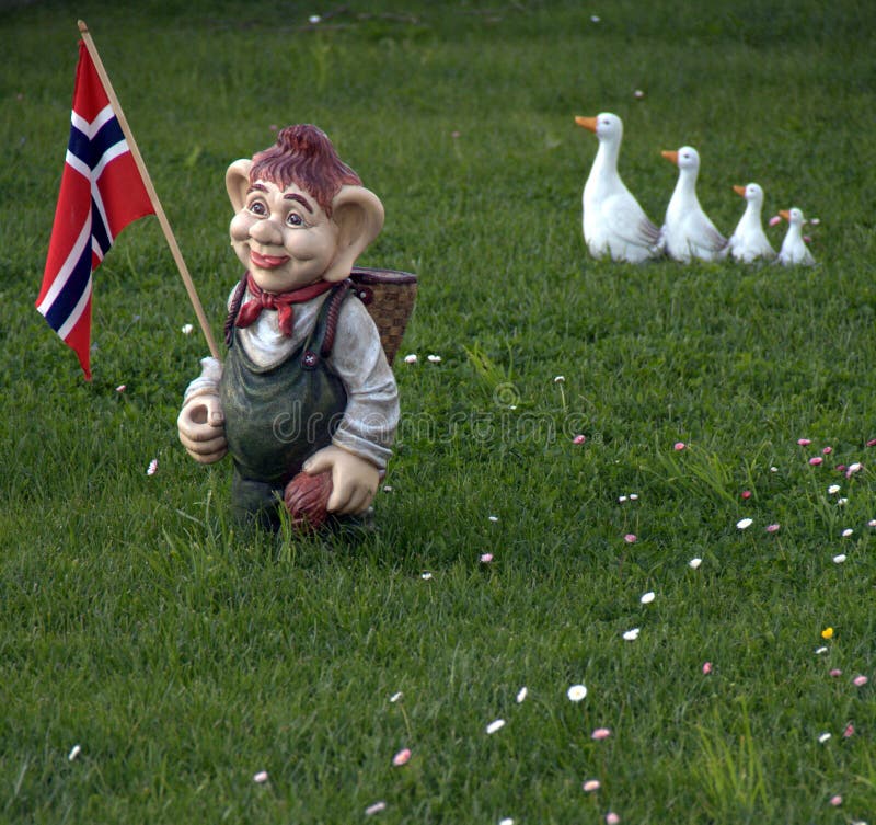 Troll with Norwegian Flag stock image. Image of norway - 20317291