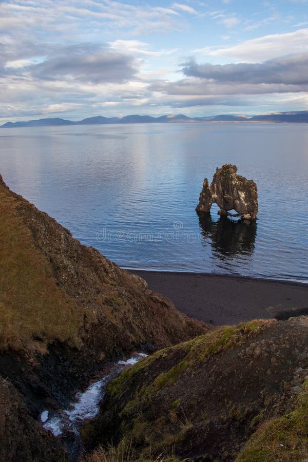 Troll Rock Pyramid Made of Stones in Iceland Stock Image - Image of ...