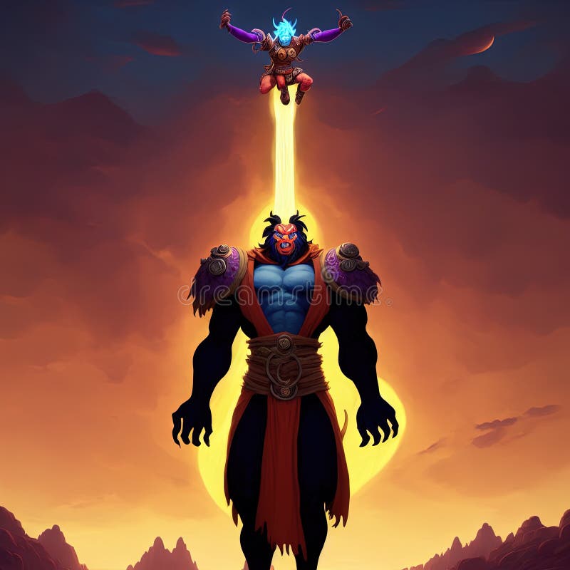 Troll Shaman - Demon - Warrior Stock Illustration - Illustration of ...