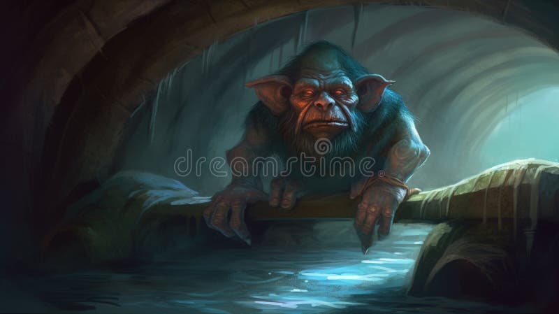 A troll under a bridge stock illustration. Illustration of cartoon ...