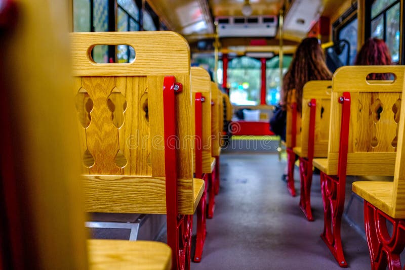 Trolley bench wood seat stock image. Image of dirty, trolley - 89287297
