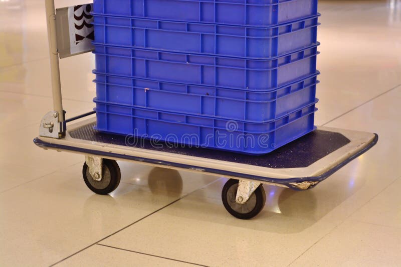Trolley with Boxes in Warehouse Stock Image - Image of store ...